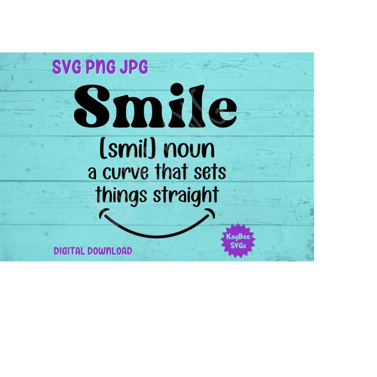 Smile Definition SVG PNG JPG Clipart Digital Cut File Downlo | Inspire ...