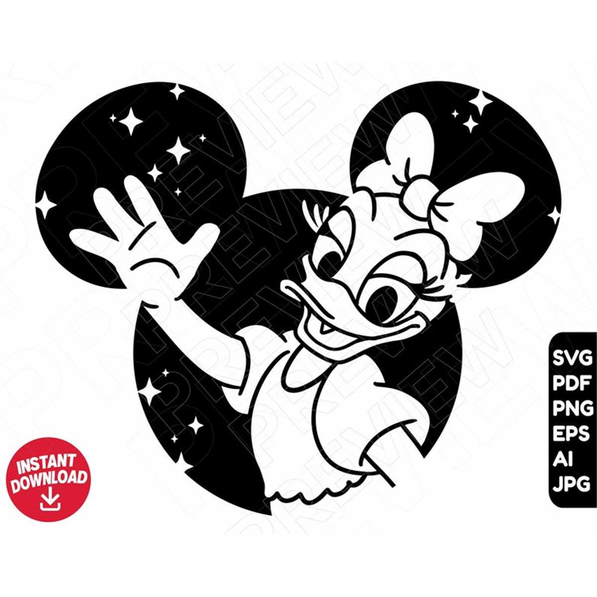 Daisy SVG Duck png clipart , disneyland ears svg cut file si - Inspire ...