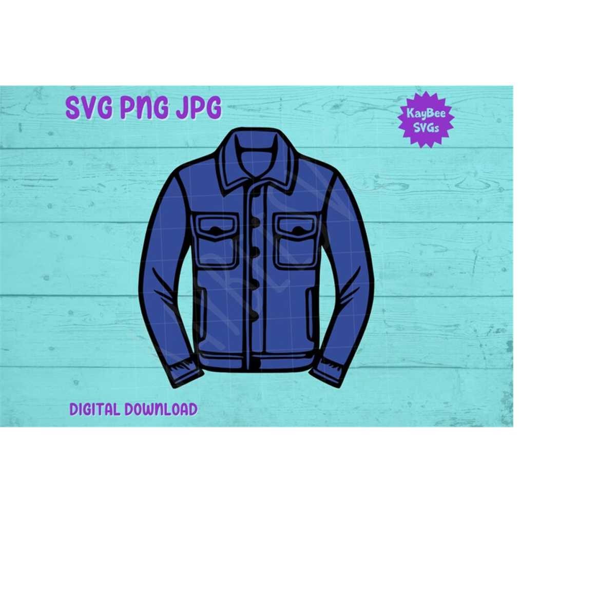 Denim Jean Jacket SVG PNG JPG Clipart Cut File Download for - Inspire ...