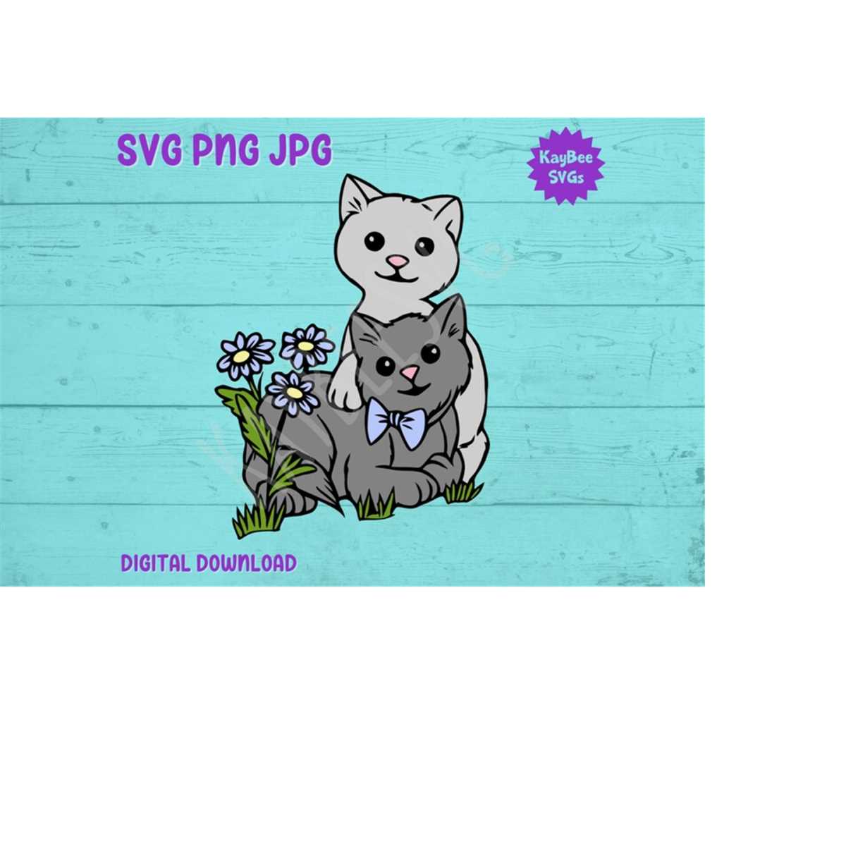 Spring Kittens SVG PNG JPG Clipart Digital Cut File Download - Inspire ...