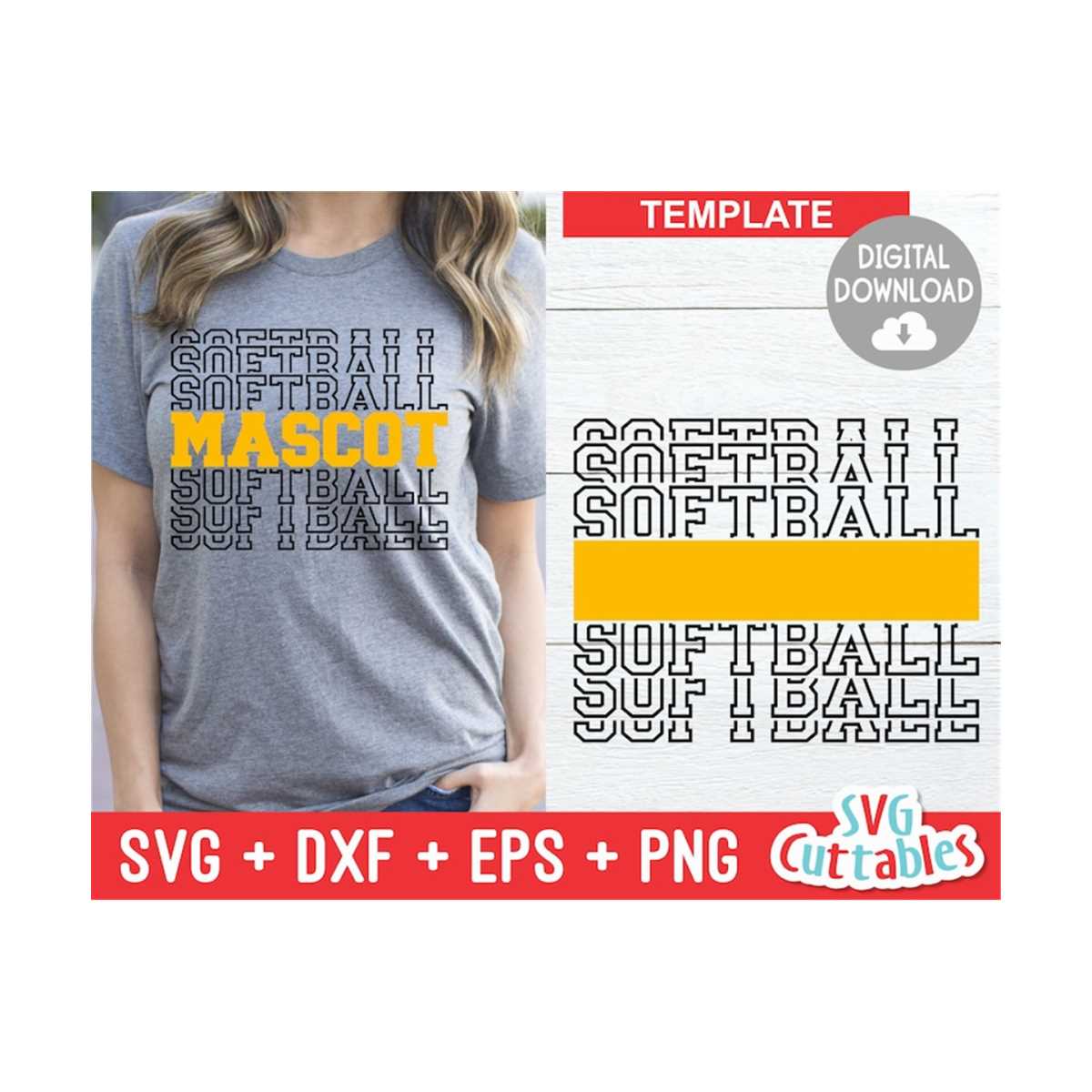 Softball Template 0024 - Softball Cut File - svg - eps - dxf | Inspire ...