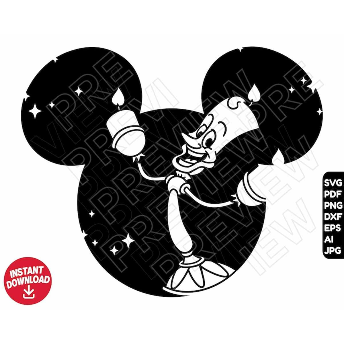 Lumiere SVG Beauty and the beast , ears png dxf clipart , cu | Inspire ...
