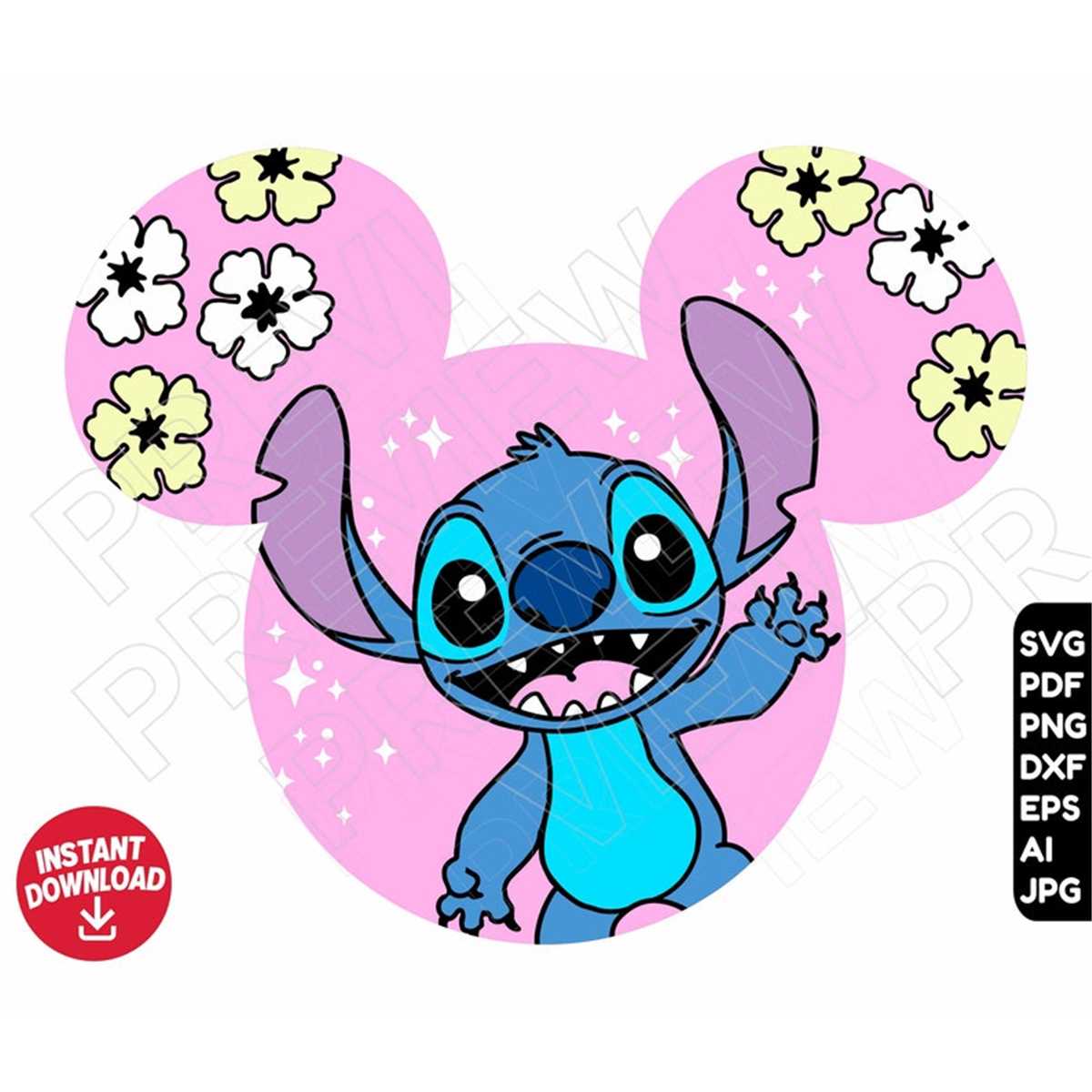 Stitch SVG ears dxf svg png clipart cricut , cut file layere | Inspire ...