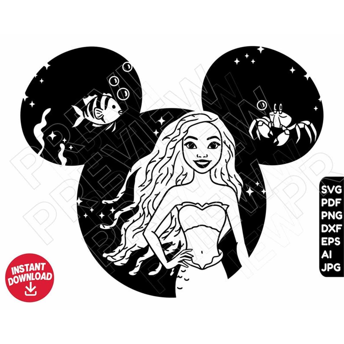 The little mermaid african american SVG , black ariel prince | Inspire ...