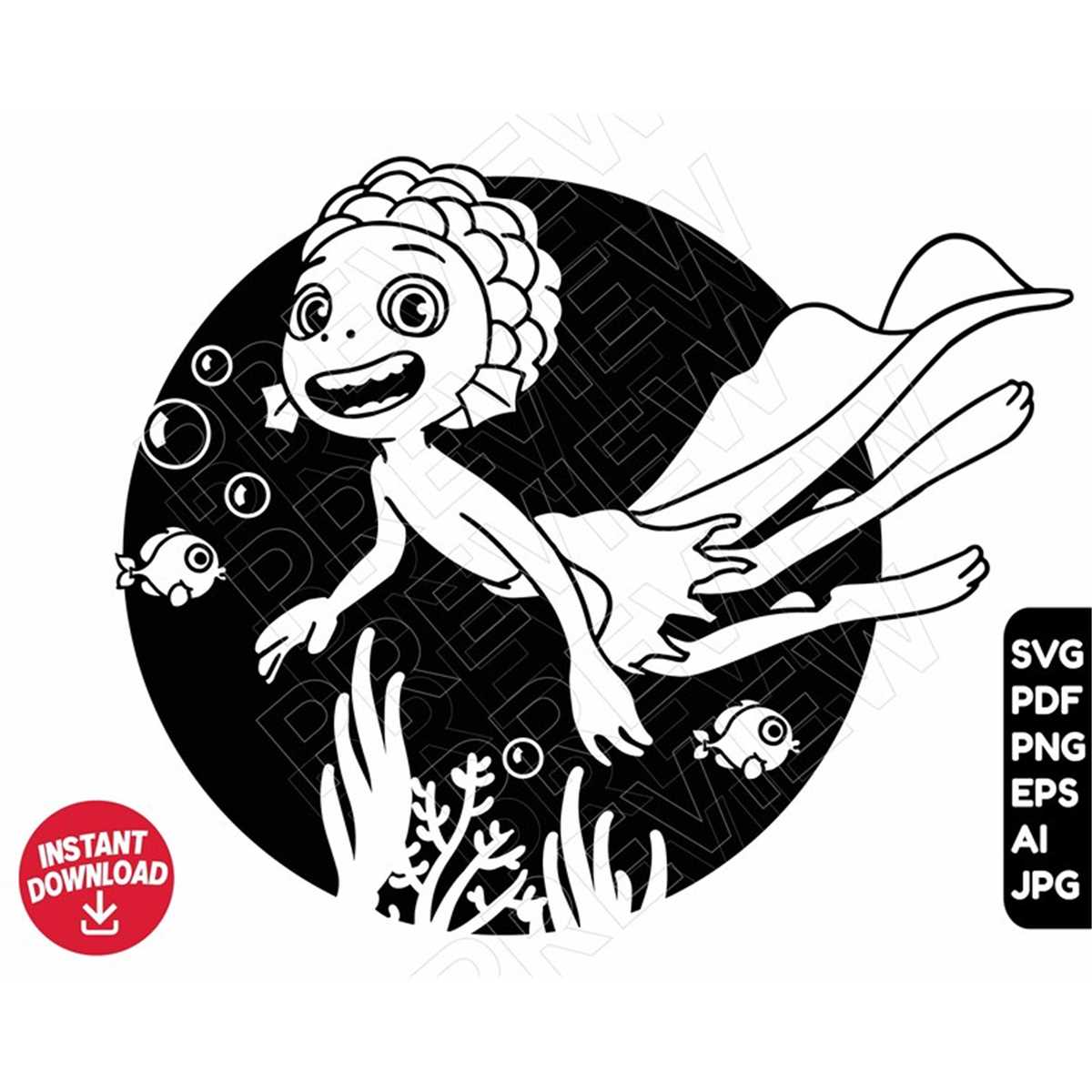 Luca SVG png clipart , cut file silhouette instant download - Inspire ...