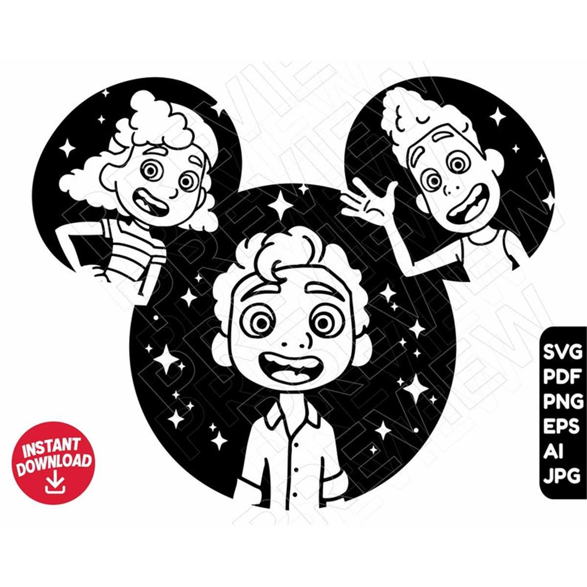 LUCA SVG ears , cut file outline silhoette , instant downloa - Inspire ...