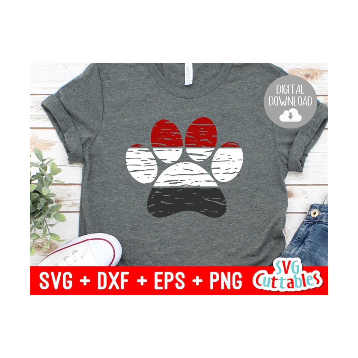Distressed Paw Print svg - Paw Print Cut File - svg - eps - - Inspire ...