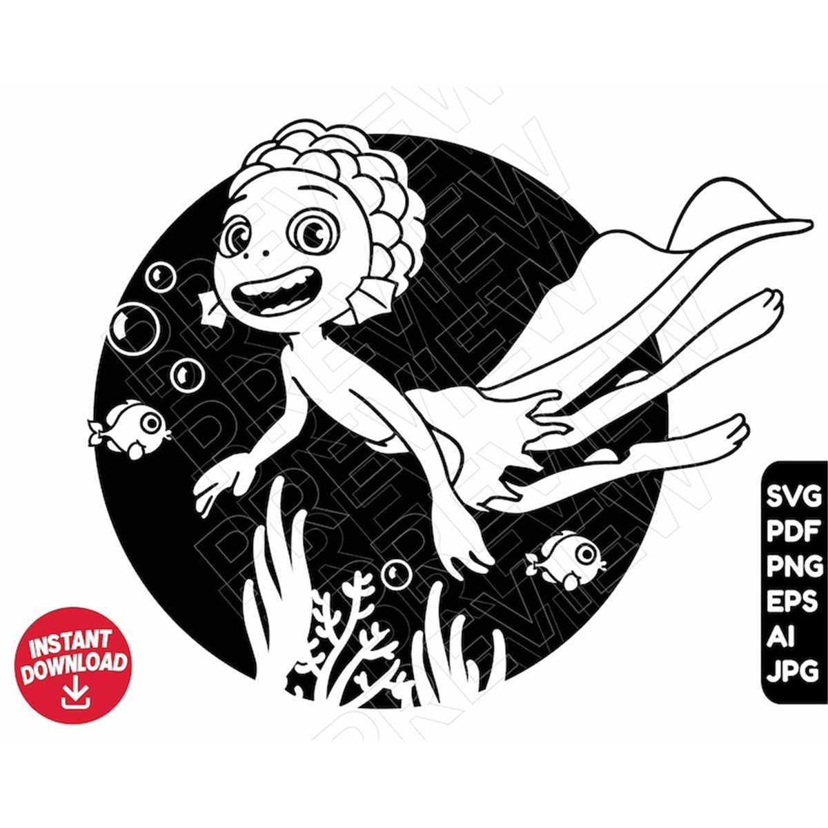 Luca SVG png clipart , cut file silhouette instant download - Inspire ...