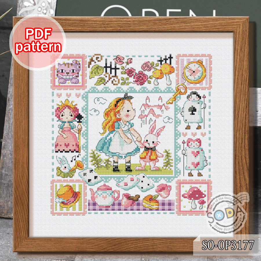 Fairy Tale Story Cross Stitch Pattern Soda Stitch Alice | Inspire Uplift