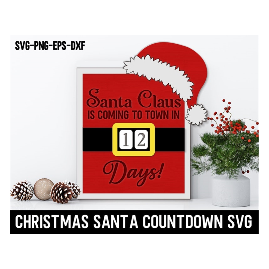 Santa Beard Countdown Svg | Inspire Uplift