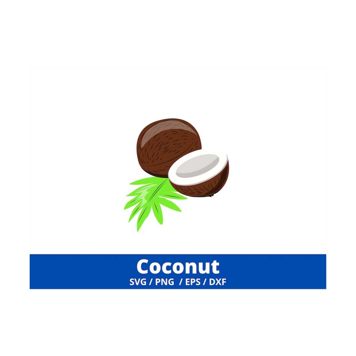 Coconut SVG, Kawaii Fruit SVG Cut File, Tropical Fruit SVG | Inspire Uplift