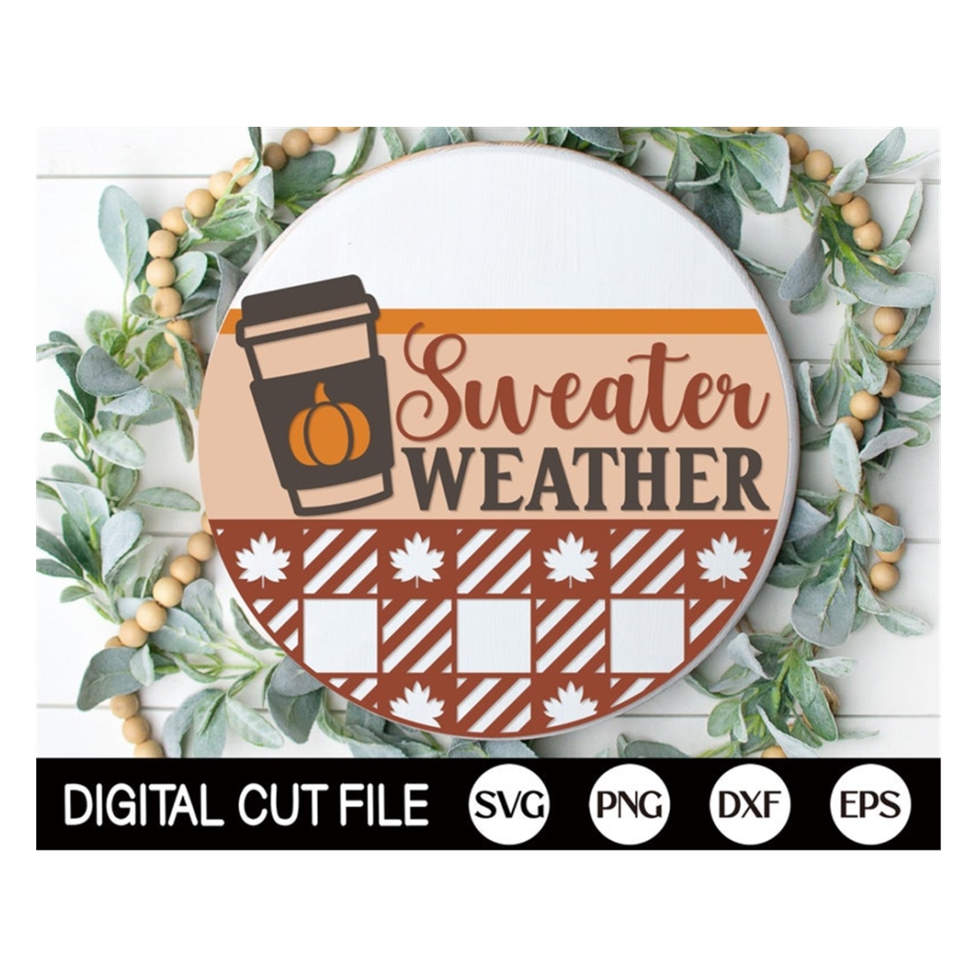 Fall Welcome Sign, Round Door Hanger SVG, Autumn Sign Svg, F | Inspire ...
