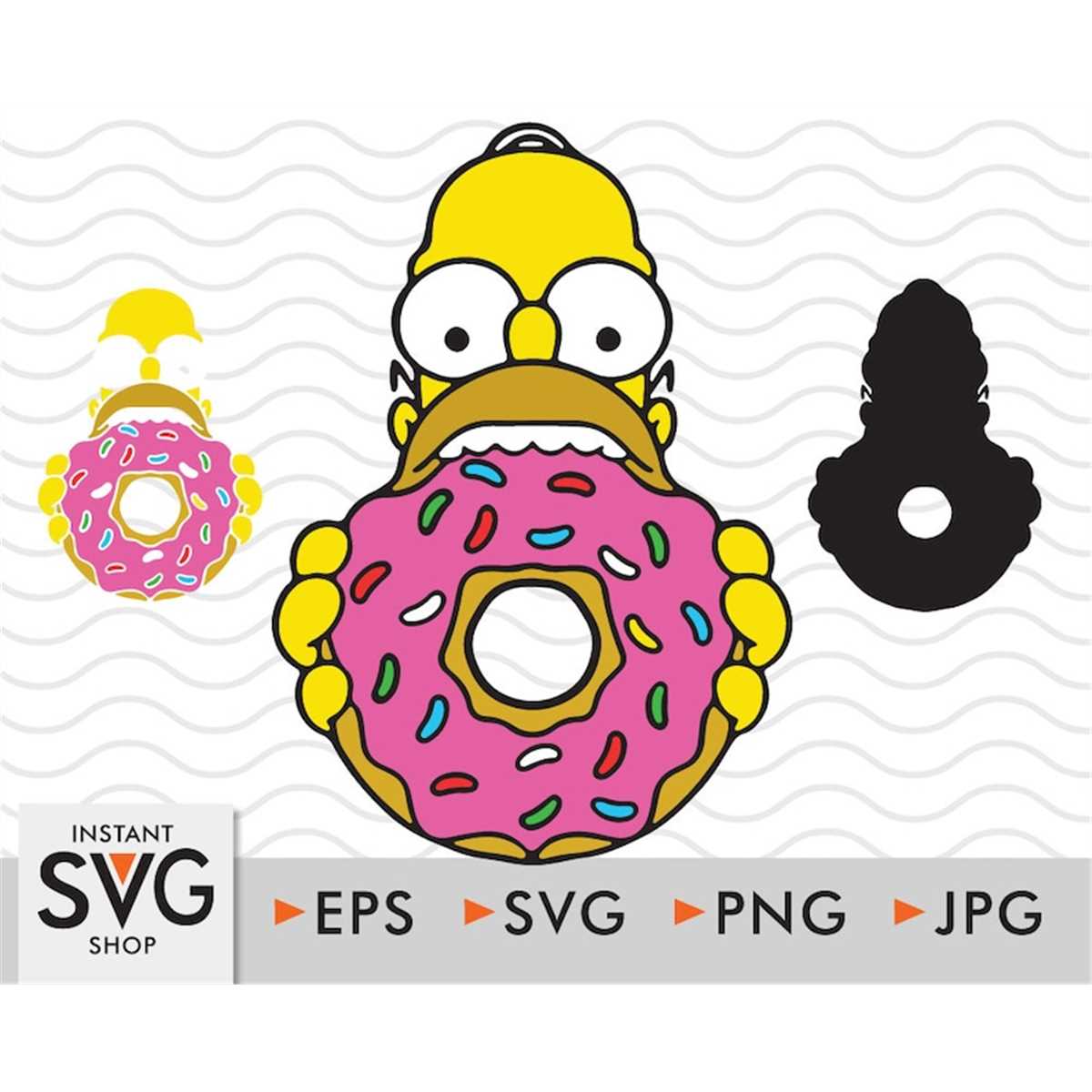 Homer Donut SVG, Cricut svg, Clipart, Layered SVG, Files for | Inspire ...