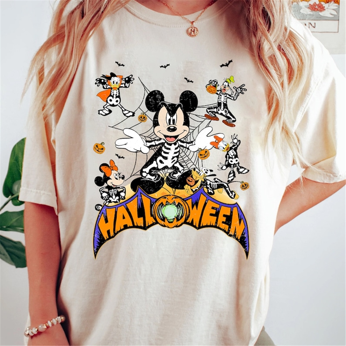 Retro Mickey And Friends Skeleton Halloween Shirt, Mickey Sk - Inspire ...