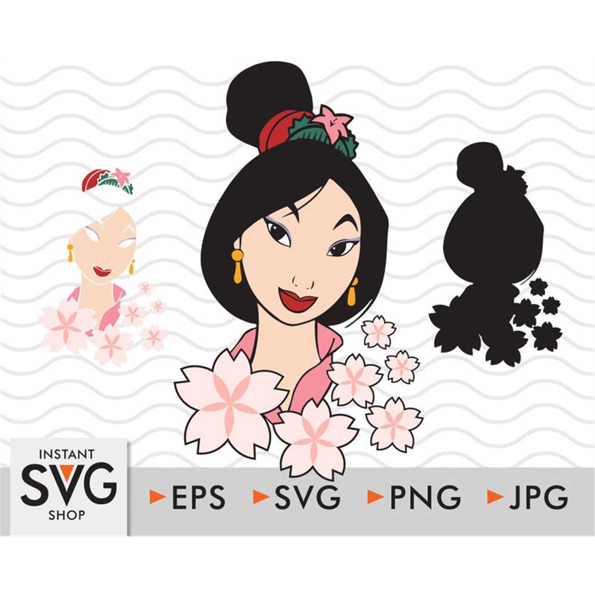 Mulan SVG PNG Mulan Princess Layered Cut file, Cricut, Silho - Inspire ...