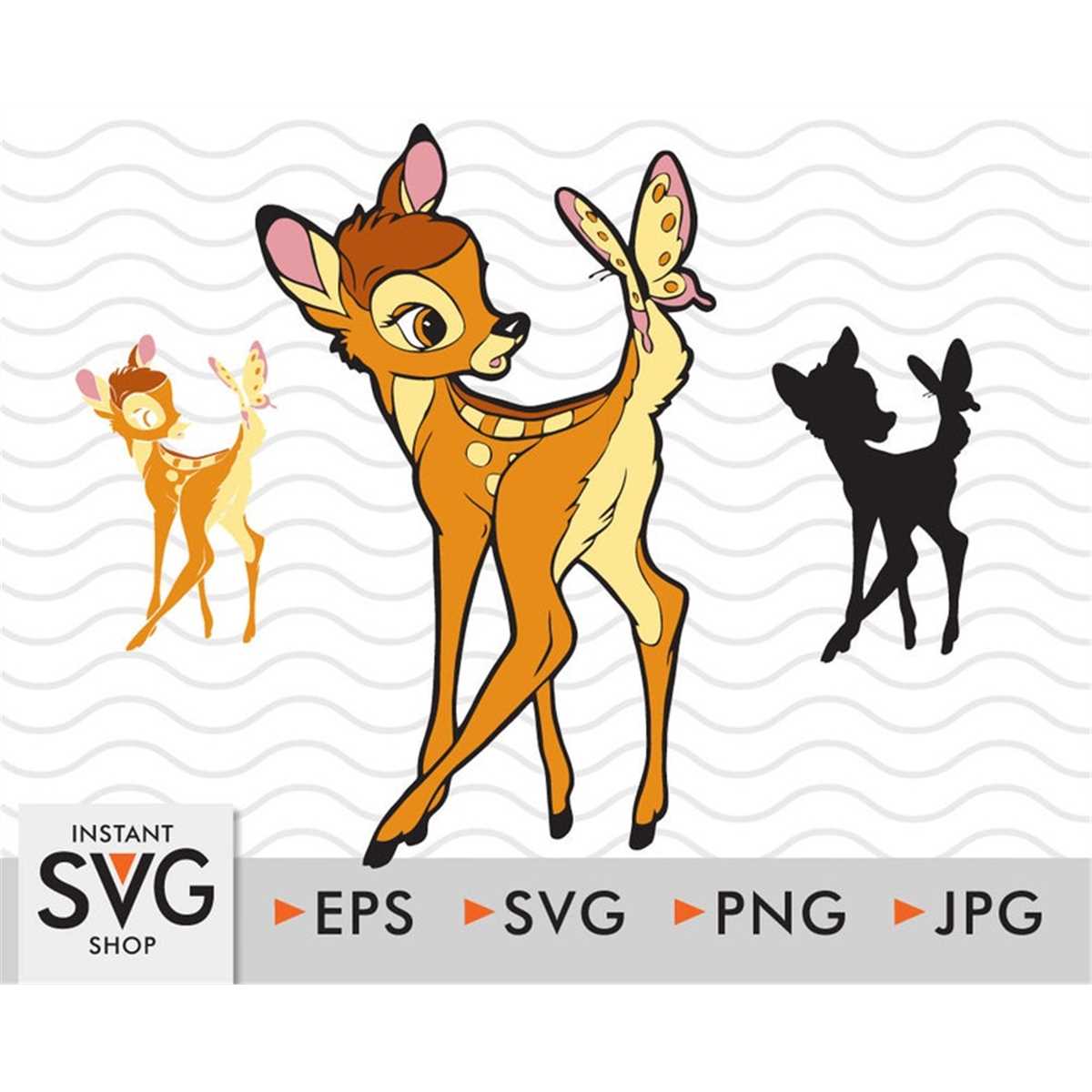 Bambi SVG & PNG Clip Files, Digital Download, Transparent Ba - Inspire ...