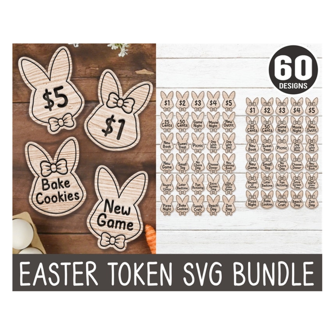 60 Redeemable Easter Token SVG, Kids Easter Laser files, Eas | Inspire ...