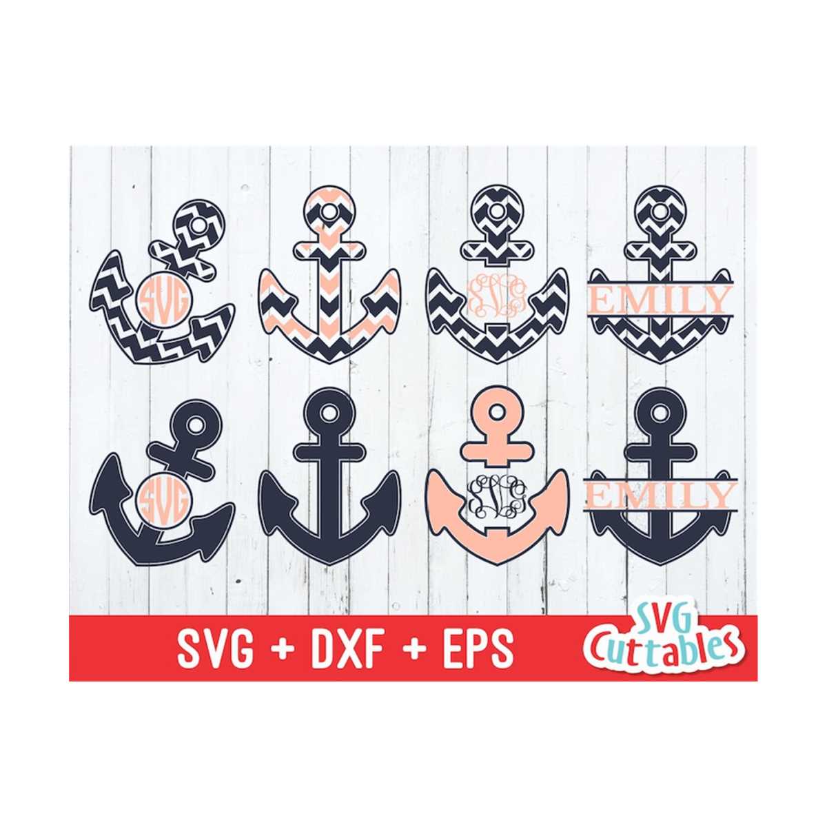 Anchor svg, Anchor Monogram Frame, svg, eps, dxf, Split Anch - Inspire ...