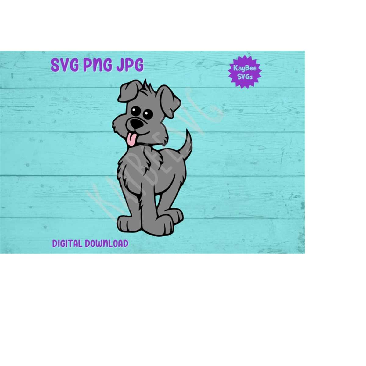 Scruffy Gray Dog SVG PNG JPG Clipart Digital Cut File Downlo - Inspire ...