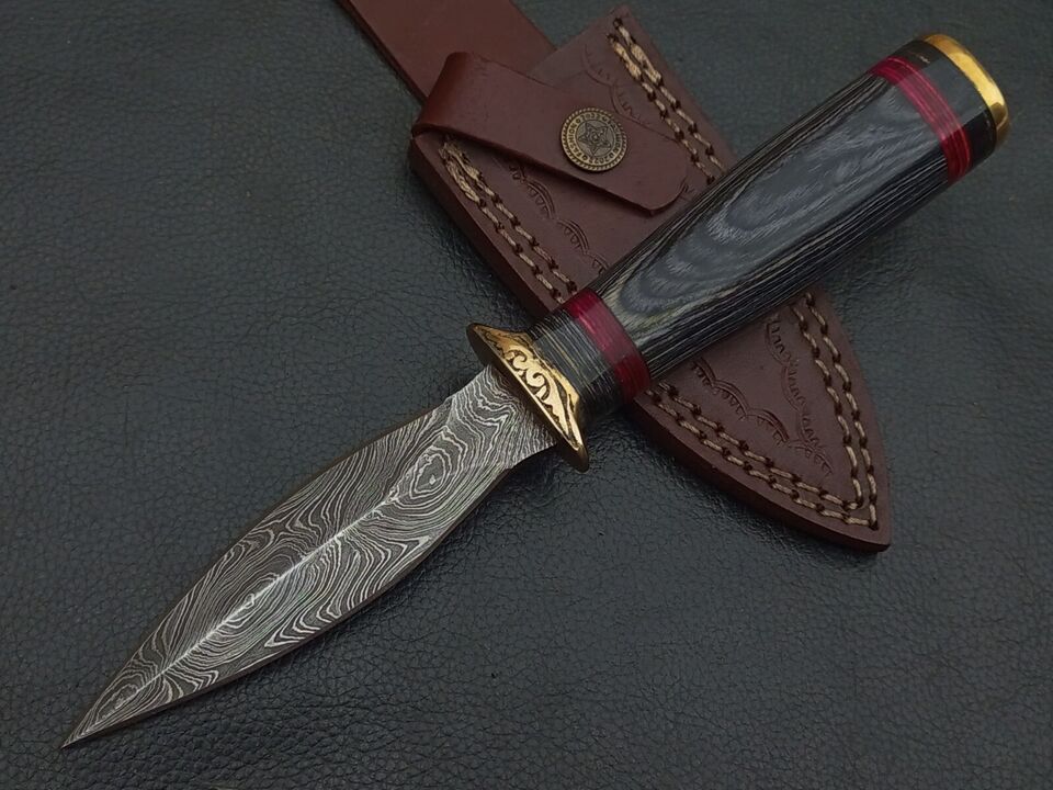 CUSTOM HAND MADE DAMASCUS STEEL DAGGER KNIFE DENSIFIE WOOD W | Inspire ...