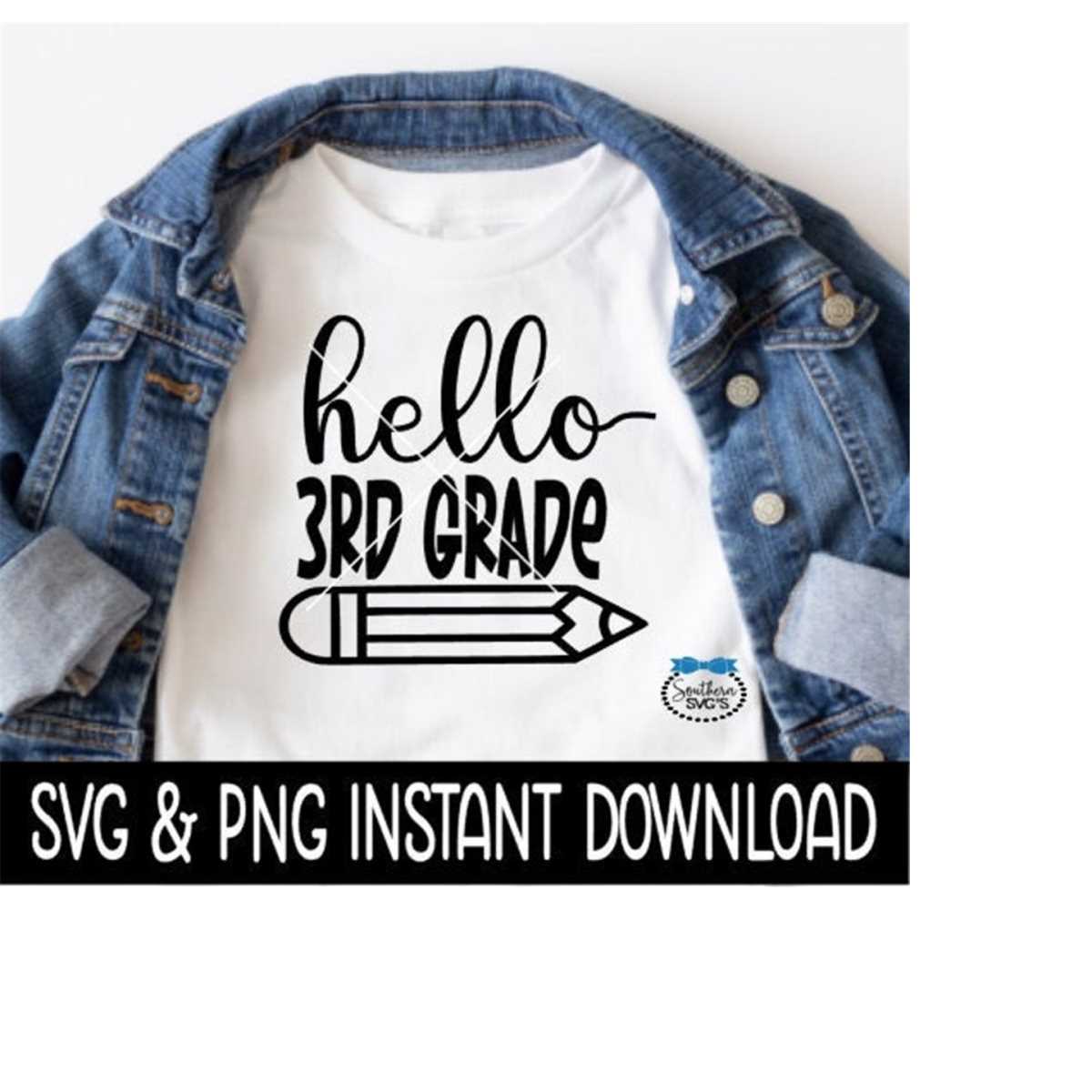 Hello 3rd Grade SVG, Hello Third Grade PNG, SVG Files Instan - Inspire ...