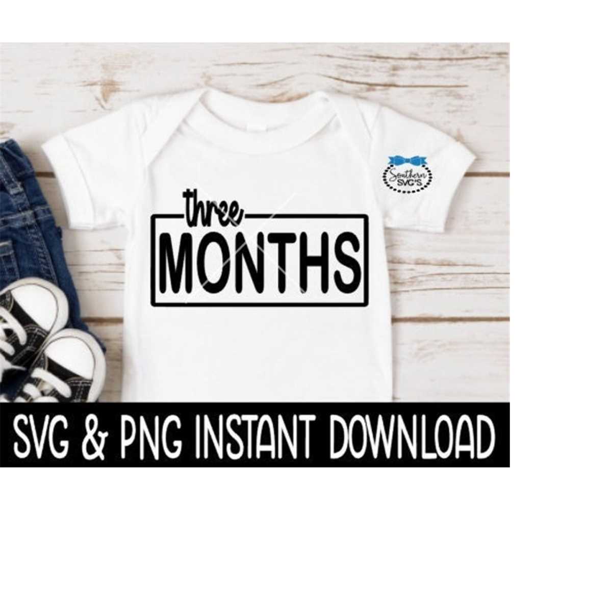 Three Months Baby SvG, 3 Month Baby PNG, Month Milestone Bab | Inspire ...