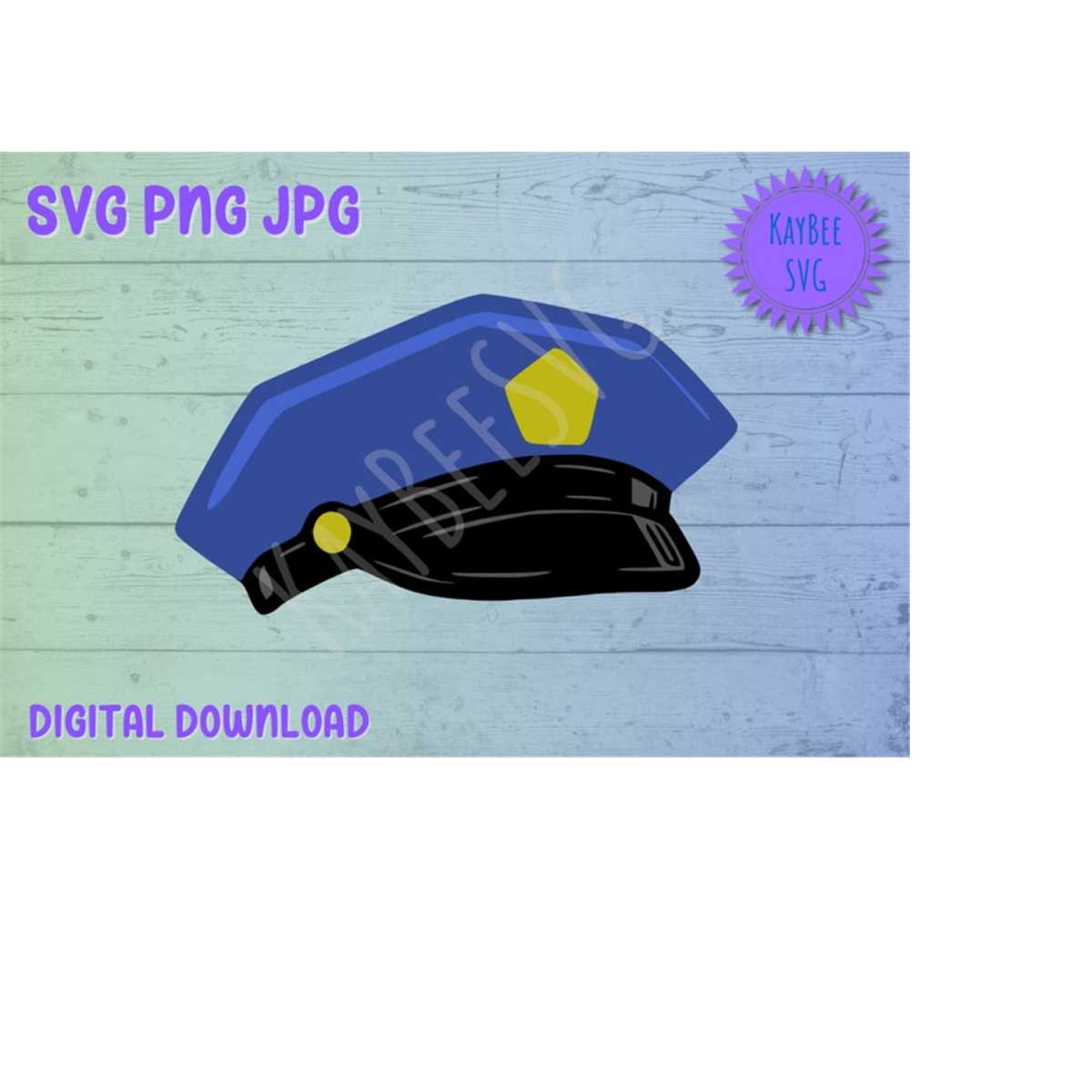 Police Cap Hat SVG PNG JPG Clipart Print-Then-Cut File Downl - Inspire ...