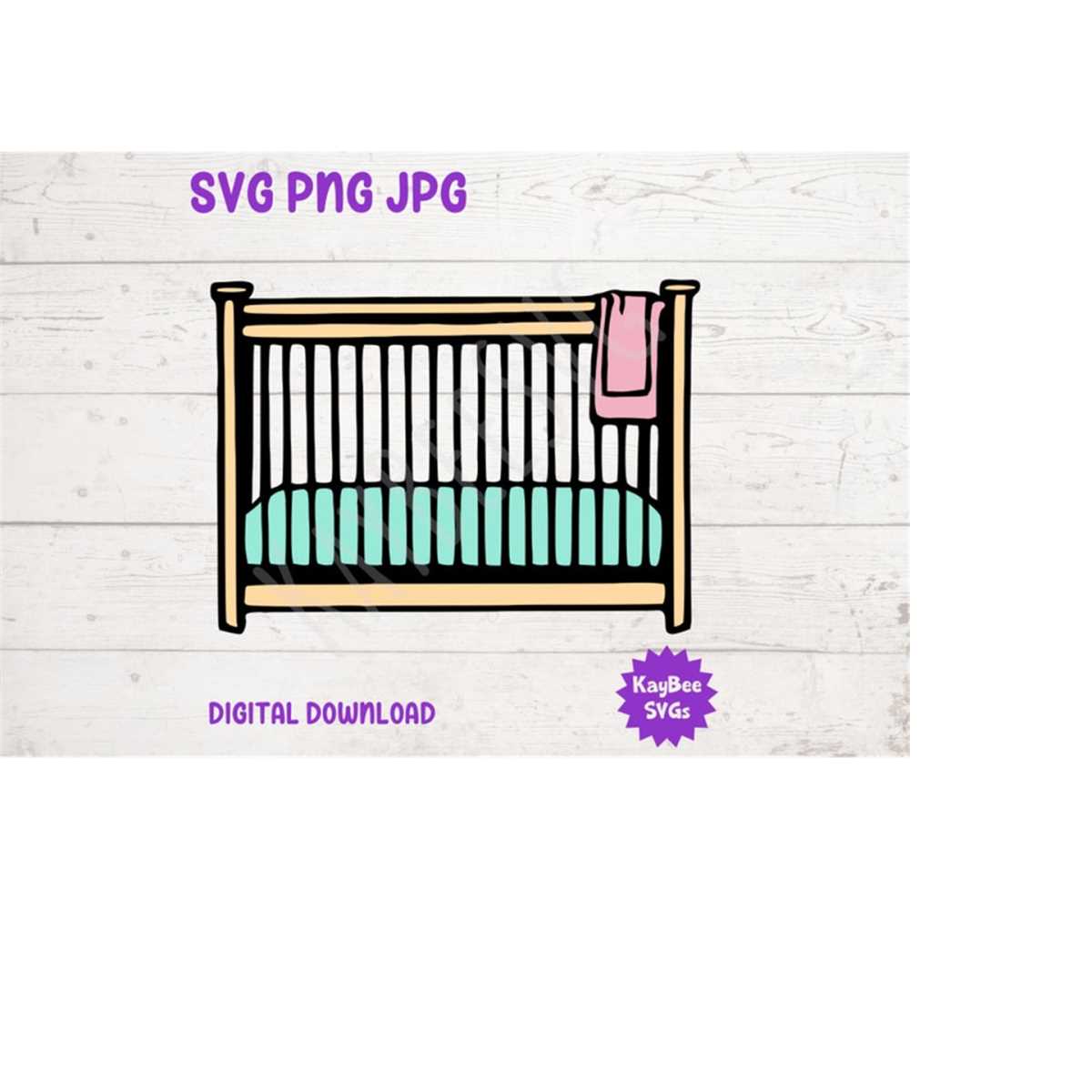 Baby Crib SVG PNG JPG Clipart Digital Cut File Download for - Inspire ...