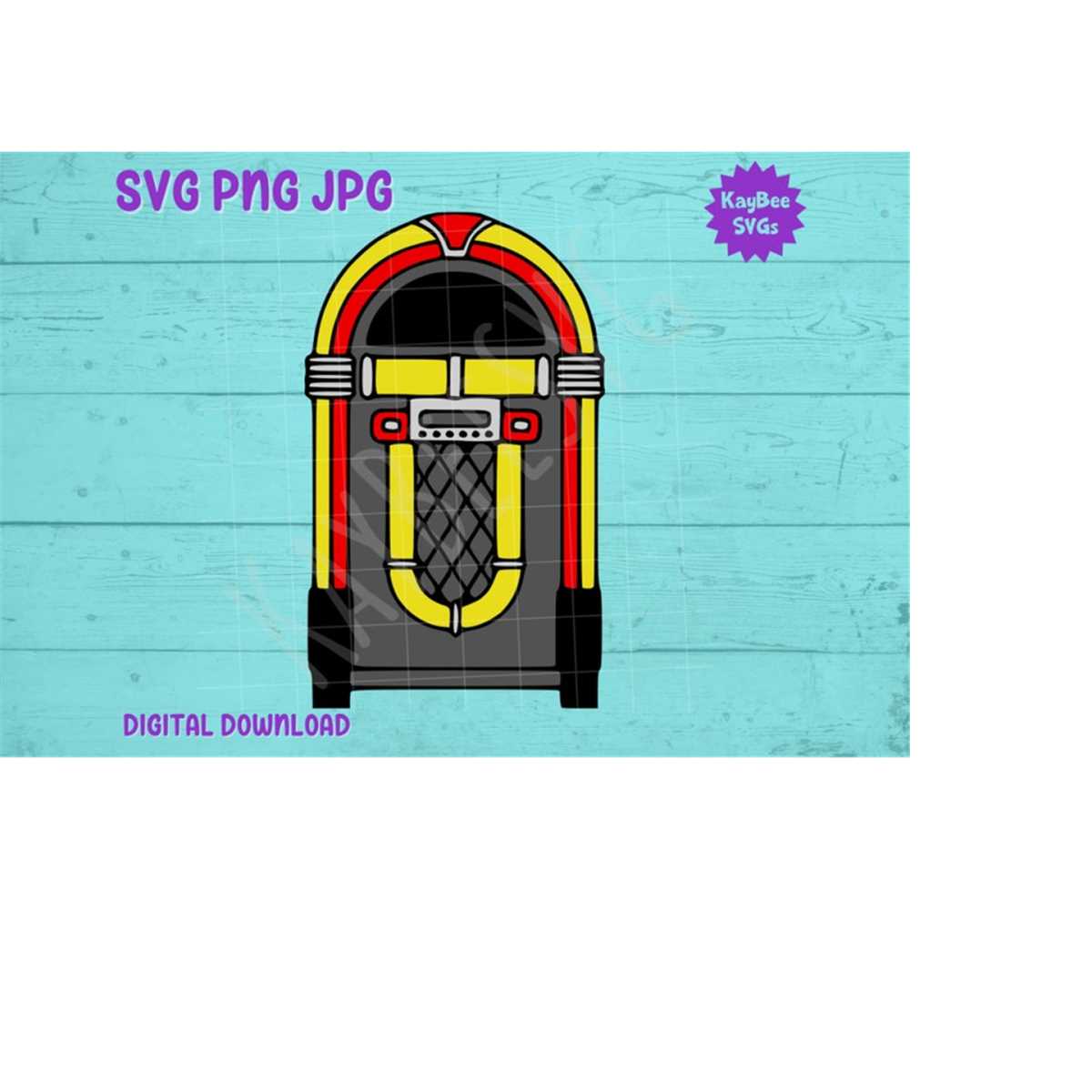 Jukebox SVG PNG JPG Clipart Digital Cut File Download for Cr - Inspire ...