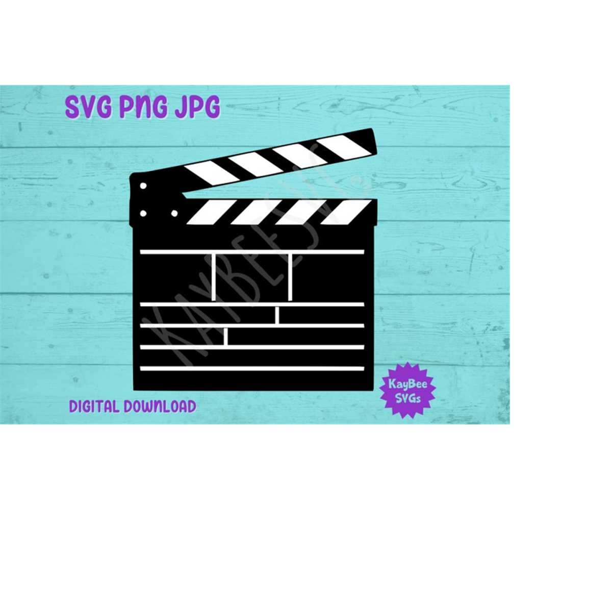 Clapperboard Clap Board SVG PNG JPG Clipart Digital Cut File | Inspire ...