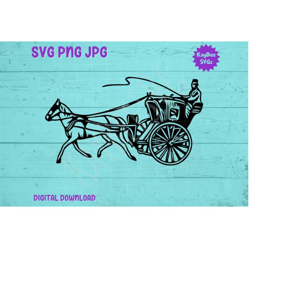 Horse and Buggy Carriage SVG PNG JPG Clipart Digital Cut Fil - Inspire ...