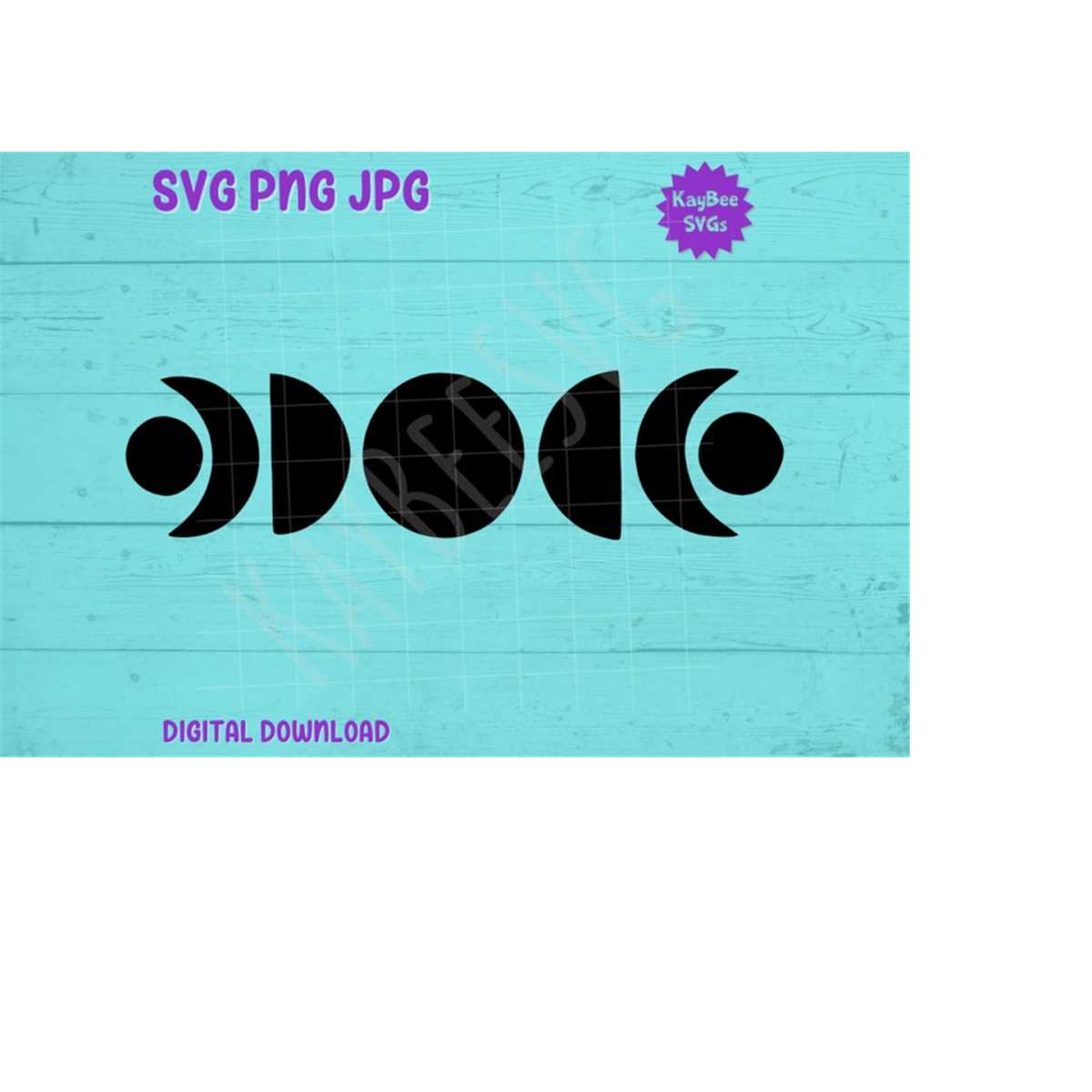 Moon Phases SVG PNG JPG Clipart Digital Cut File Download fo - Inspire ...