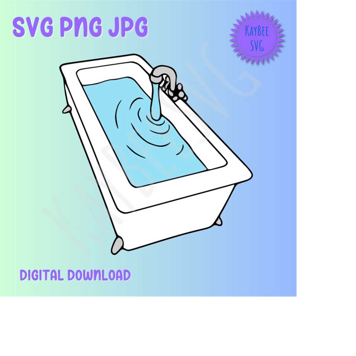 Bathtub SVG PNG JPG Clipart Digital Cut File Download for Cr | Inspire ...