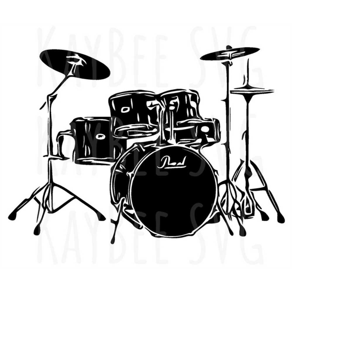Drum Kit - Drums SVG PNG JPG Clipart Digital Cut File Downlo - Inspire ...