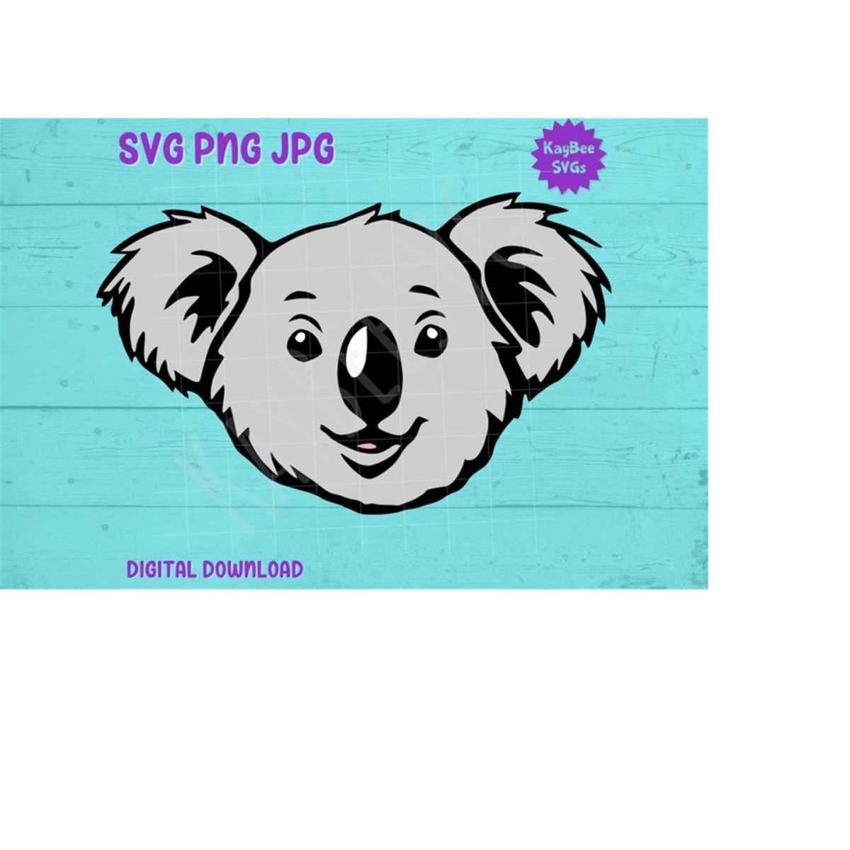 Koala Face SVG PNG JPG Clipart Digital Cut File Download for - Inspire ...