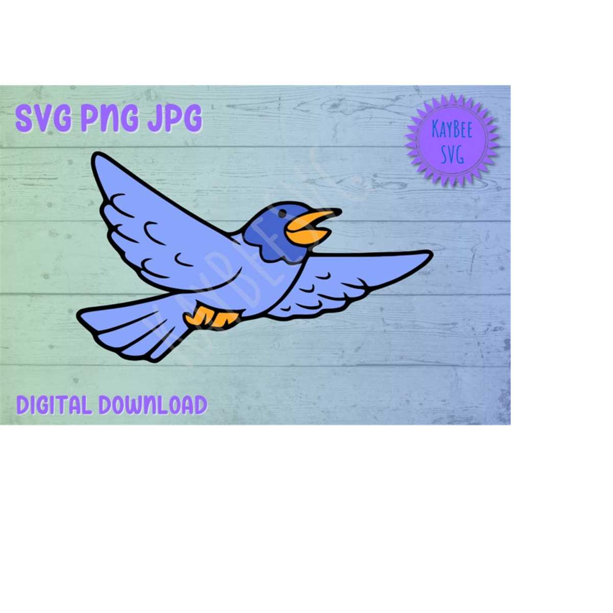 Bluebird Flying SVG PNG JPG Clipart Digital Cut File Downloa | Inspire ...