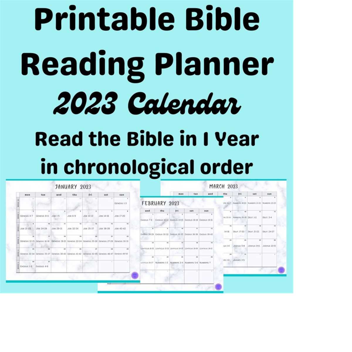 Printable Bible Reading Planner - Chronological Bible Readin - Inspire ...
