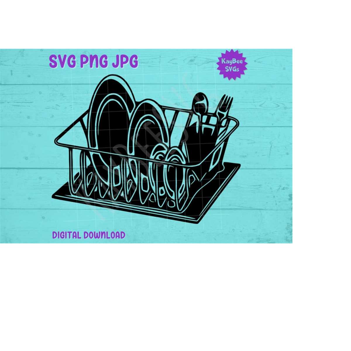 Dish Drying Rack Drainer SVG PNG Jpg Clipart Digital Cut Fil - Inspire ...