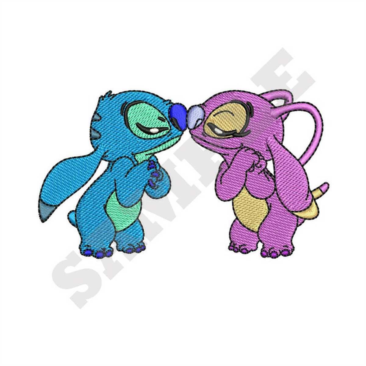 Stitch and Angel Machine Embroidery Design - Inspire Uplift