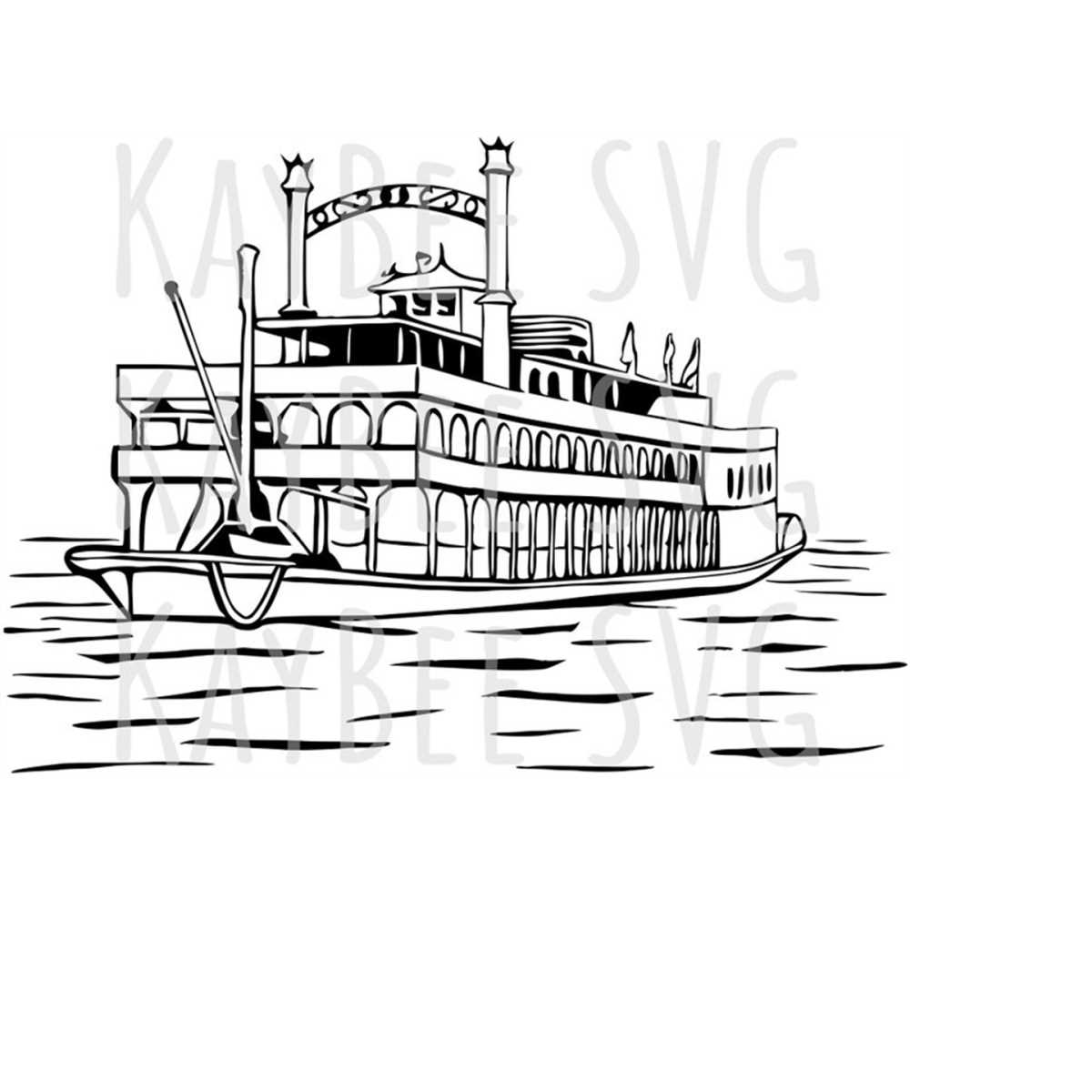 New Orleans Steamboat Riverboat SVG PNG JPG Clipart Digital - Inspire ...