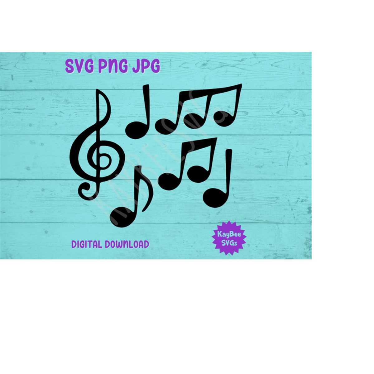 Musical Notes SVG PNG Jpg Clipart Digital Cut File Download - Inspire ...