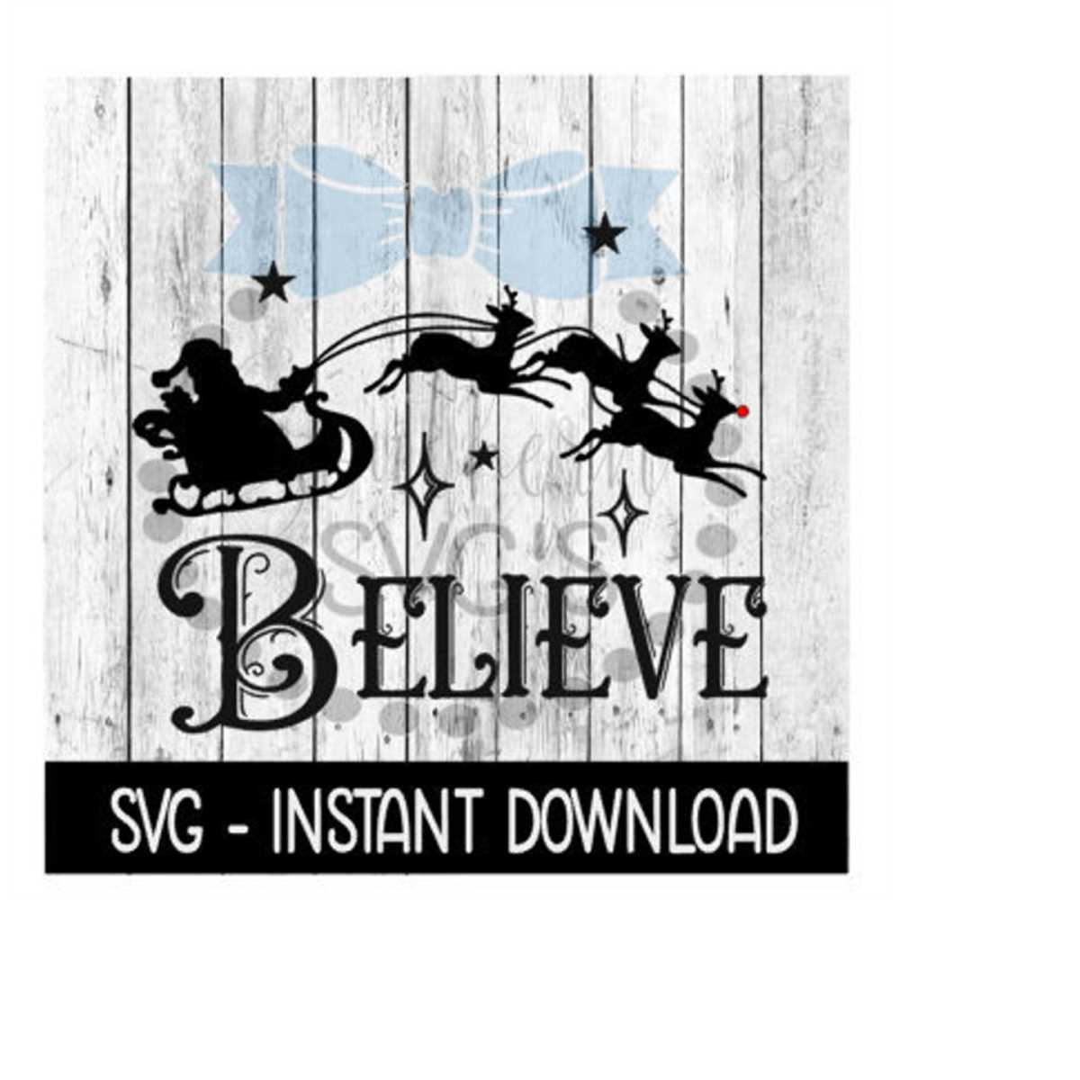 Christmas SVG, Believe Santa Sleigh SVG Files, PnG Christmas - Inspire ...
