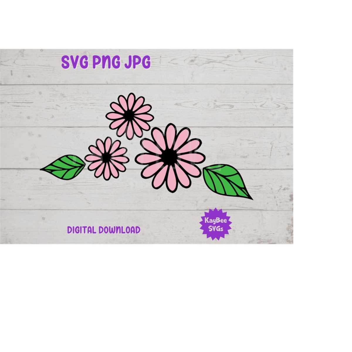 Pink Flowers SVG PNG JPG Clipart Digital Cut File Download f - Inspire ...