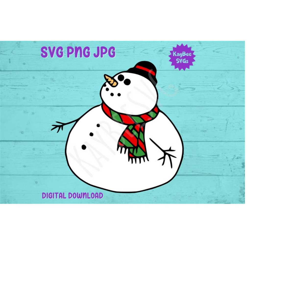 Cute Fat Snowman SVG PNG JPG Clipart Digital Cut File Downlo - Inspire ...