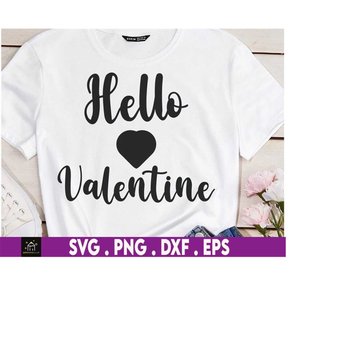 Hello Valentine Svg, Red Heart Svg, XOXO Valentines Day Svg, - Inspire ...