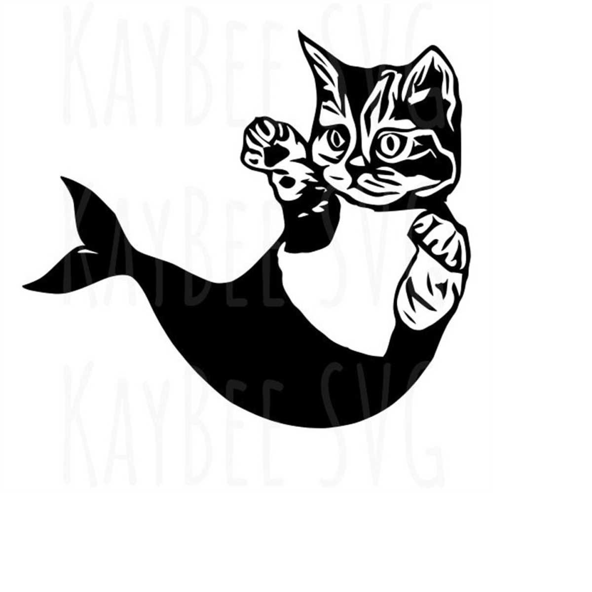 Mermaid Kitty Cat SVG PNG JPG Clipart Digital Cut File Downl - Inspire ...