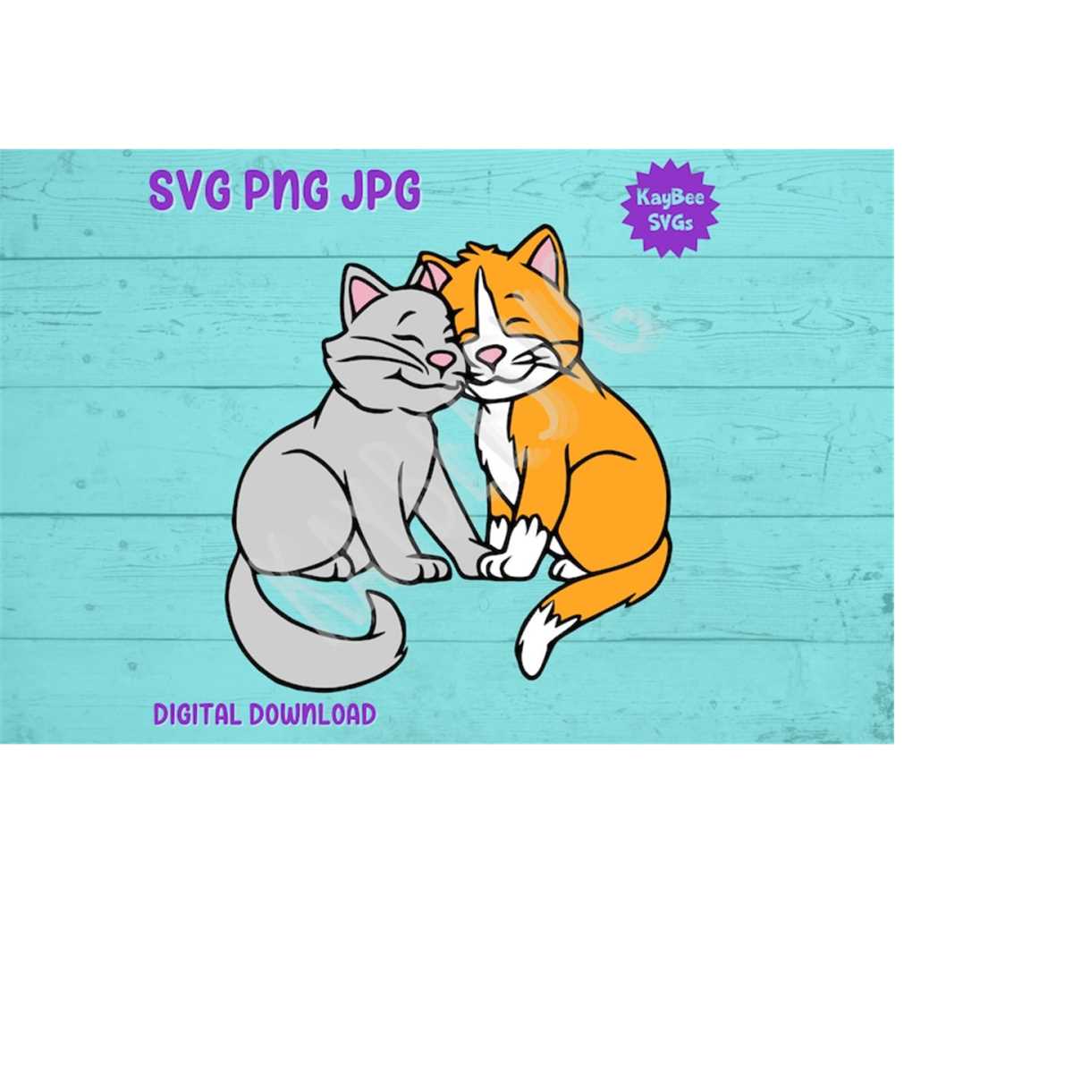 Cuddling Cats SVG PNG JPG Clipart Digital Cut File Download | Inspire ...