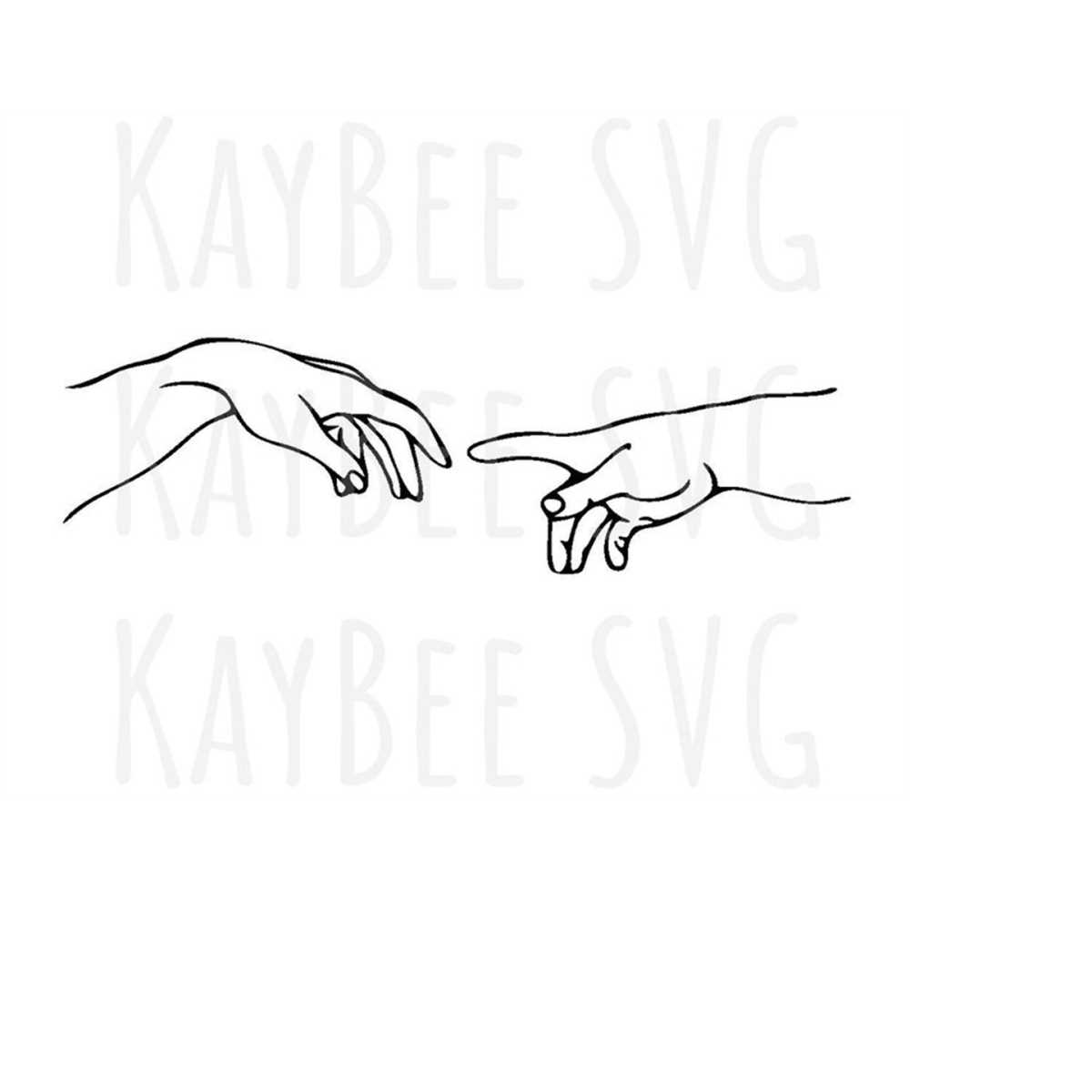 Creation Of Adam Hands - Line Drawing - Michelangelo SVG PNG - Inspire ...