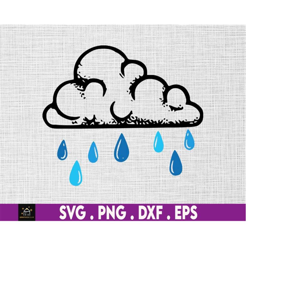 Rain Cloud svg, Instant Digital Download files included! - Inspire Uplift