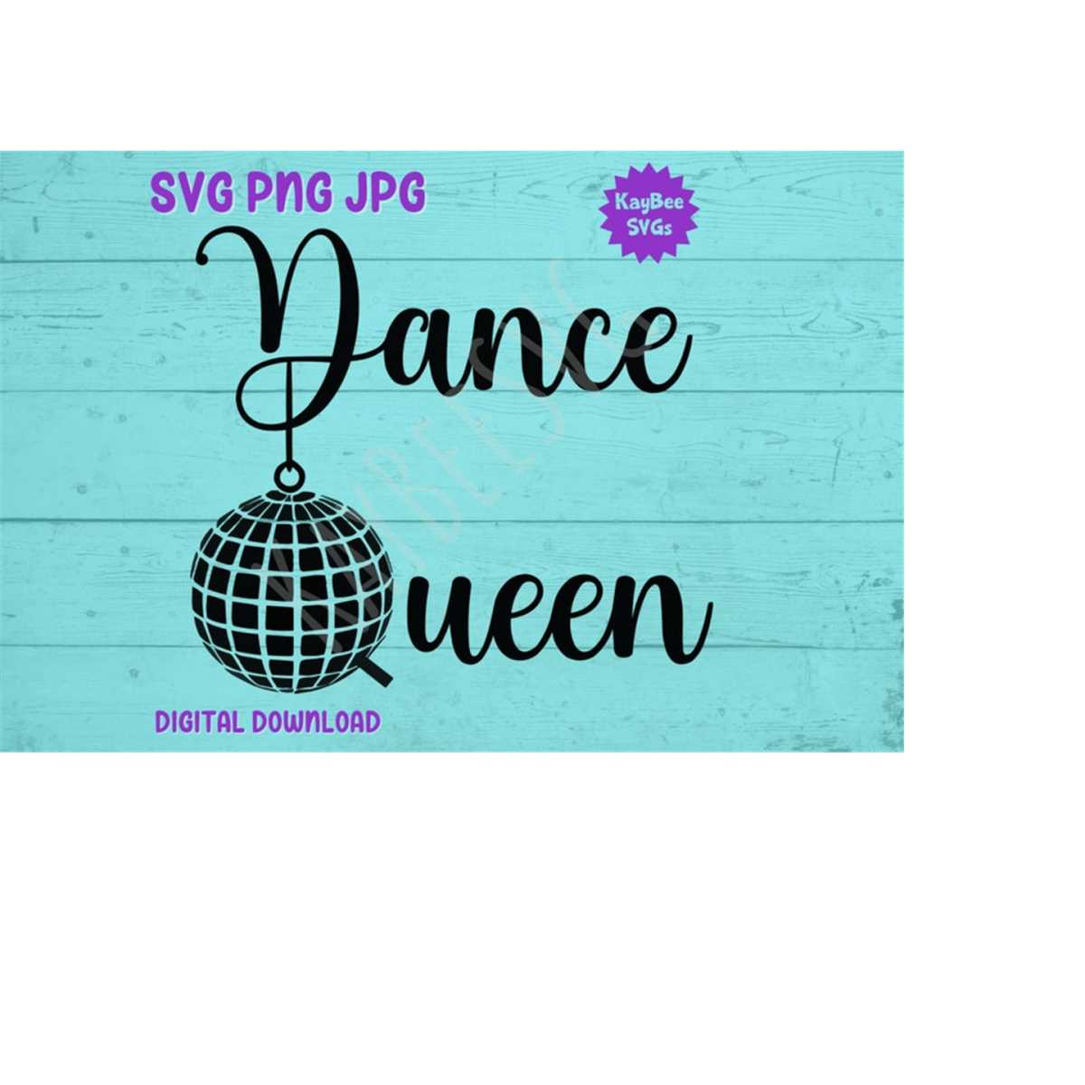 Dance Queen Disco Ball SVG PNG JPG Clipart Digital Cut File - Inspire ...